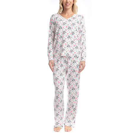 Click here for GoodNight Kiss Womens V-Neck Long Sleeve 2-pc. Paj... prices