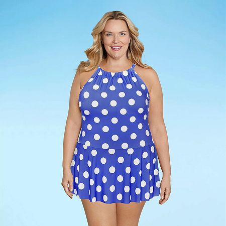 Click here for Liz Claiborne Womens Dots Plus Swim Dress  24w  Bl... prices