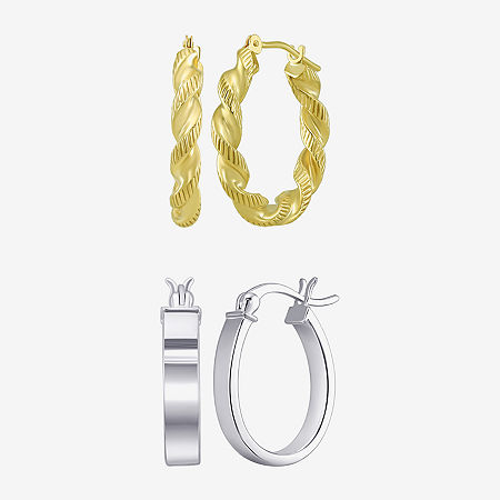 Click here for Womens 10K Gold and Sterling Silver Oval Round 2 P... prices