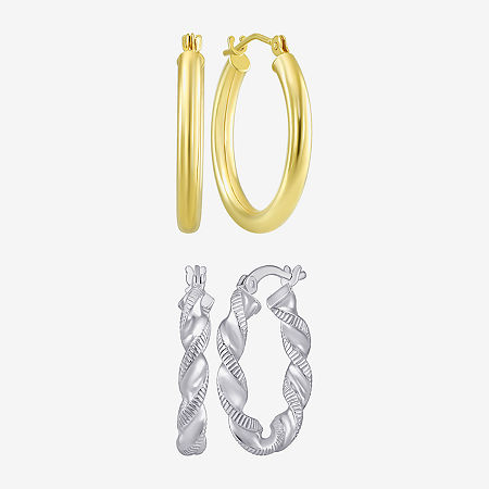 Click here for Womens 10K Gold and Sterling Silver Oval Round 2 P... prices