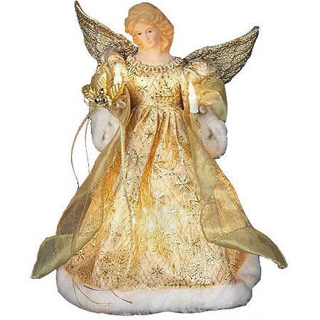 Click here for Kurt Adler 12 Gold Dress Lighted Angel Treetopper... prices