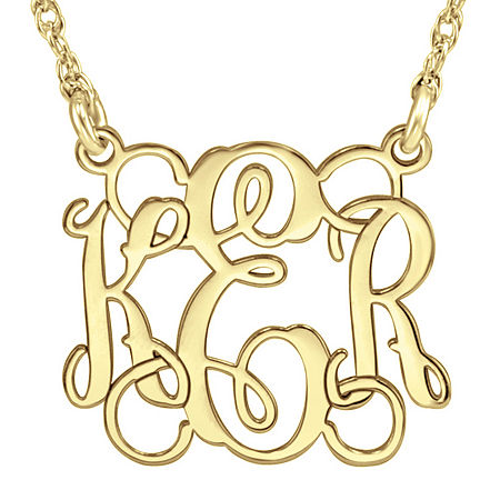 Click here for Personalized 15mm Script Monogram Necklace  One Si... prices