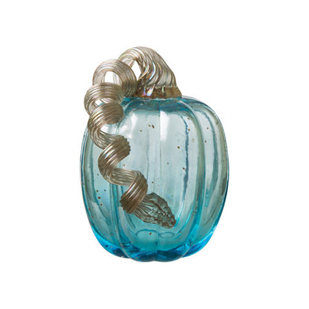 Click here for Glitzhome Blue Glass Pumpkin Thanksgiving Tabletop... prices