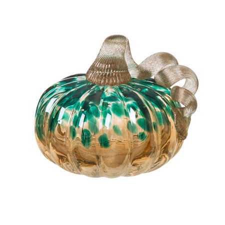 Glitzhome Small Glass Pumpkin - Blue