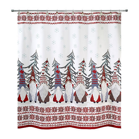 Avanti Christmas Gnomes Holiday Printed Shower Curtain  72 x 72 - Multi