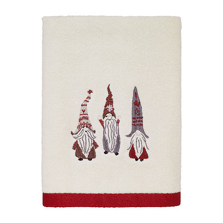 Avanti Christmas Gnomes Holiday Cotton Hand Towel  16 x 30 - Ivory