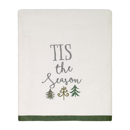 Avanti Christmas Trees Holiday Cotton Bath Towel  27 x 50 - White