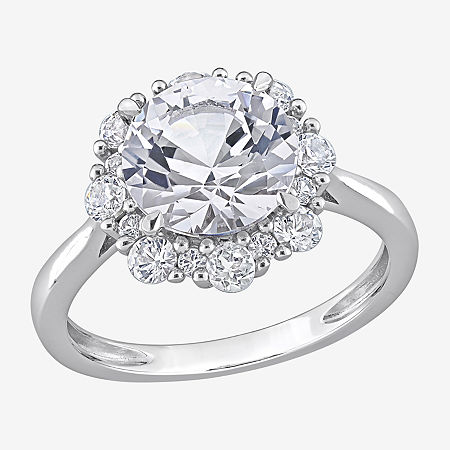 Click here for Womens Lab Created White Sapphire 10K White Gold C... prices