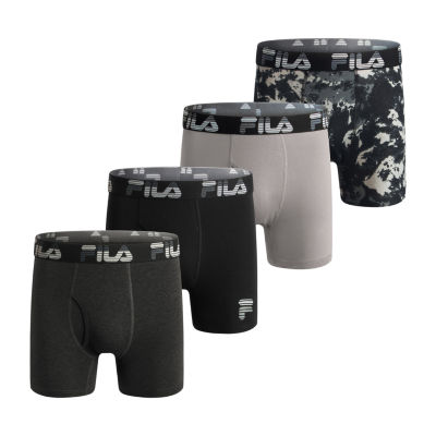 FILA Stretch Fly Big Mens 4 Pack Boxer Briefs, Color: Black - JCPenney