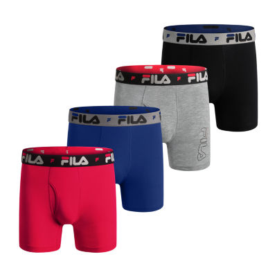 FILA Stretch Fly Mens 4 Pack Boxer Briefs Fm312bxcs25amz, Color: Blue ...