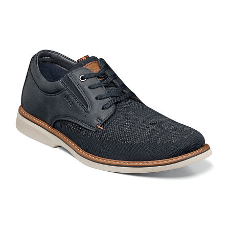 Mens Otto Knit Plain Toe Lace Up Oxford Shoes - Navy Multi