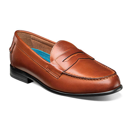 Nunn Bush Mens Drexel Penny Loafers with Kore Comfort Technology - Cognac
