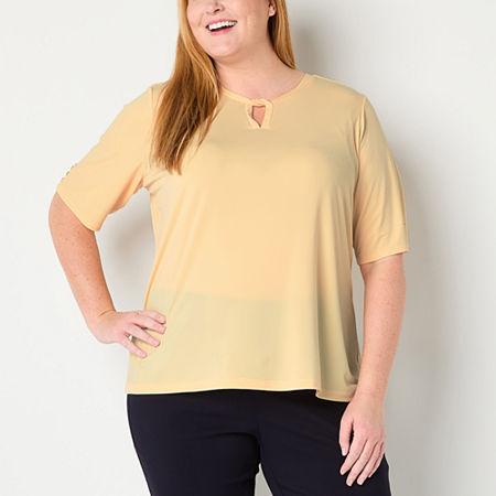 Click here for Liz Claiborne Texture Tee Womens Keyhole Neck Shor... prices