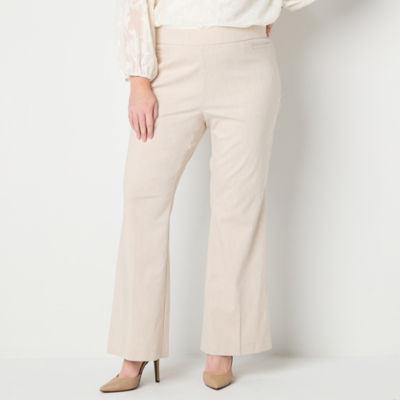 Liz Claiborne-Plus Lisa Flare Womens Mid Rise Flare Pull-On Pant - JCPenney