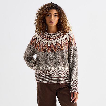 Click here for a.n.a Tall Womens Crew Neck Long Sleeve Geometric... prices