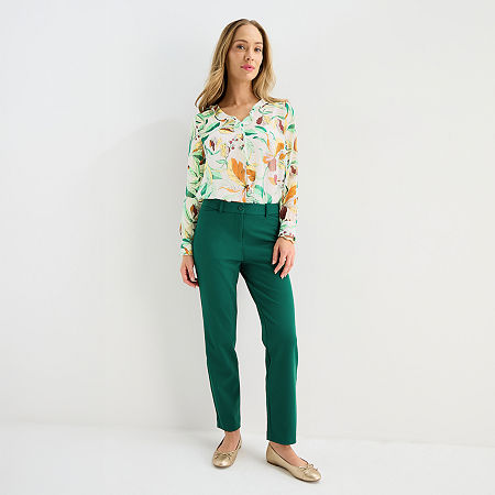 Click here for Liz Claiborne Womens Slim Pant  4  Green prices