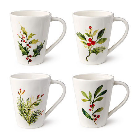 Click here for Certified International Holly Vines Mugs  Set of 4... prices