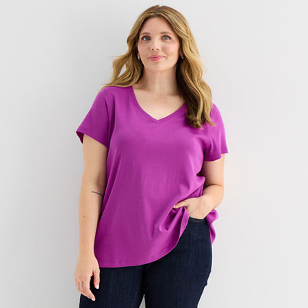 Click here for St. Johns Bay Womens Plus Easy-on + Easy-off V Nec... prices