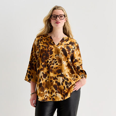 Click here for Worthington Womens Plus Split Crew Neck 3/4 Sleeve... prices