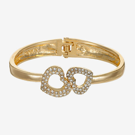 Click here for Monet Jewelry Gold Tone Womens Glass Heart Bangle... prices