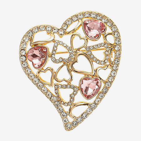 Click here for Monet Jewelry Gold Tone Pink Glass Pin  One Size... prices