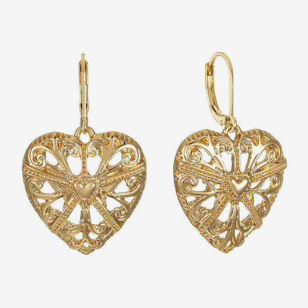 Click here for Monet Jewelry Gold Tone Filigree Womens Heart Drop... prices