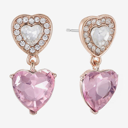 Click here for Monet Jewelry Halo Double Womens Pink Glass Heart... prices