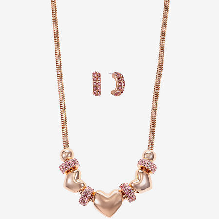 Click here for Liz Claiborne Womens Pink Glass Heart Hypoallergen... prices