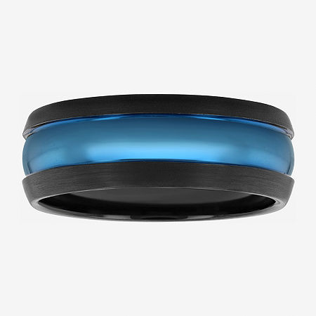 Click here for Mens 8MM Tungsten Wedding Band  11  Blue prices