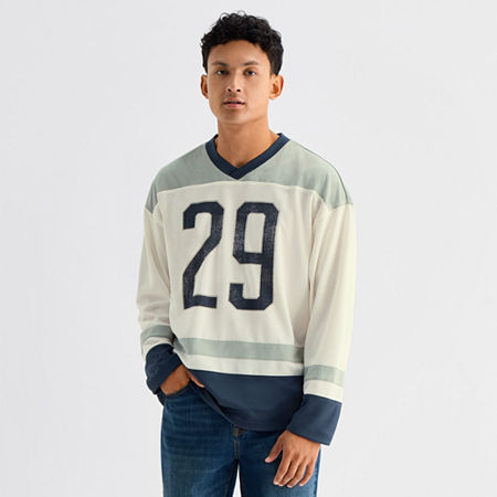 Click here for Arizona Mens V Neck Long Sleeve Jersey  Medium  Wh... prices