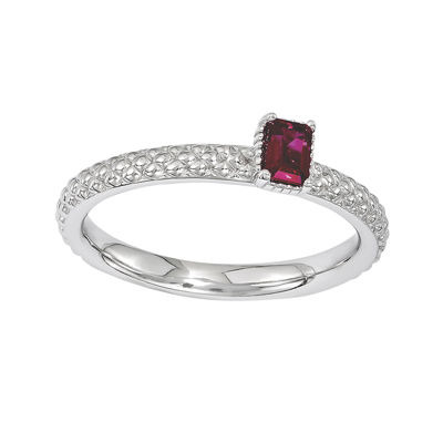 Personally Stackable Lab-Created Ruby Textured Ring - JCPenney