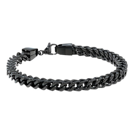 Click here for Mens Stainless Steel & Black IP 9 6mm Foxtail Brac... prices