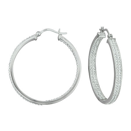 Click here for Sterling Silver Crystal In/Out Hoop Earrings  One... prices