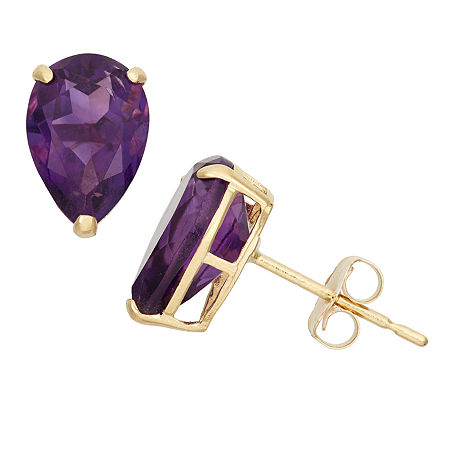 Click here for Genuine Purple Amethyst 10K Gold 9mm Stud Earrings... prices