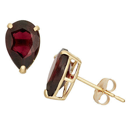 Click here for Genuine Red Garnet 10K Gold 9mm Pear Stud Earrings... prices