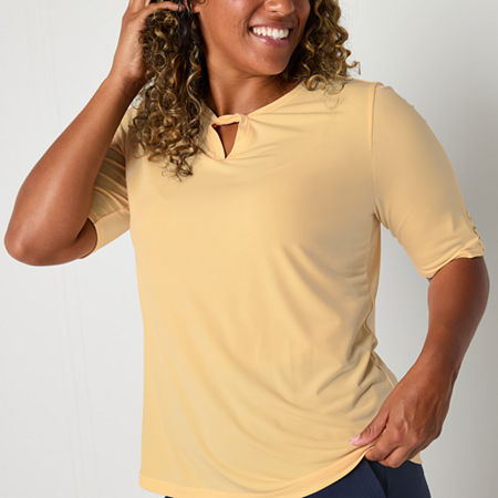 Click here for Liz Claiborne Womens Keyhole Neck Elbow Sleeve Blo... prices