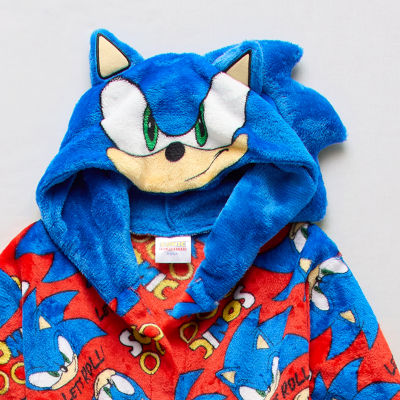 Little & Big Boys Knee Length Long Sleeve Sonic the Hedgehog Robe ...