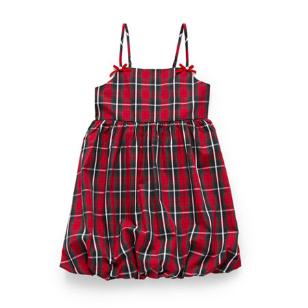 Click here for Jingle Ball Girls Sleeveless Plaid Empire Waist Dr... prices