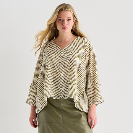 Click here for Worthington Womens Plus V Neck Long Sleeve Blouse... prices