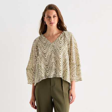 Click here for Worthington Womens V Neck Long Sleeve Blouse  Xx-l... prices