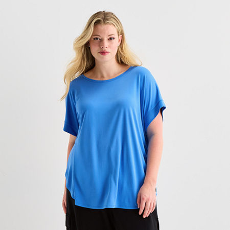 Click here for Stylus Womens Plus Crew Neck Short Sleeve T-Shirt... prices