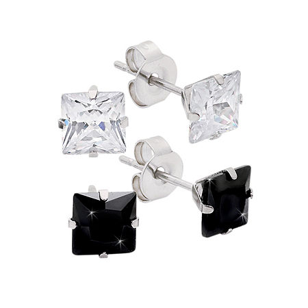 Click here for Black Cubic Zirconia Stainless Steel 6mm Stud Earr... prices