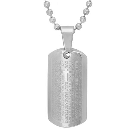 Click here for Steeltime LordS Prayer Mens Stainless Steel Cross... prices