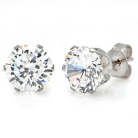 Click here for Cubic Zirconia Stainless Steel 8mm Stud Earrings... prices