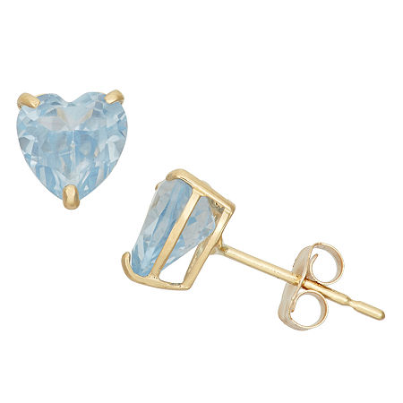 Click here for Lab Created Blue Aquamarine 10K Gold 6.1mm Heart S... prices