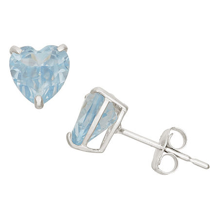 Click here for Lab Created Blue Aquamarine 10K Gold 6.1mm Heart S... prices