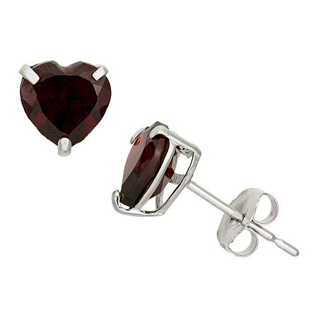 Click here for Genuine Red Garnet 10K Gold 6.1mm Heart Stud Earri... prices