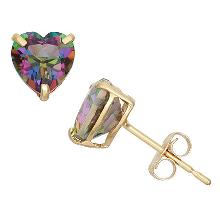 Click here for Genuine Mystic Fire Topaz 10K Gold 6.1mm Stud Earr... prices