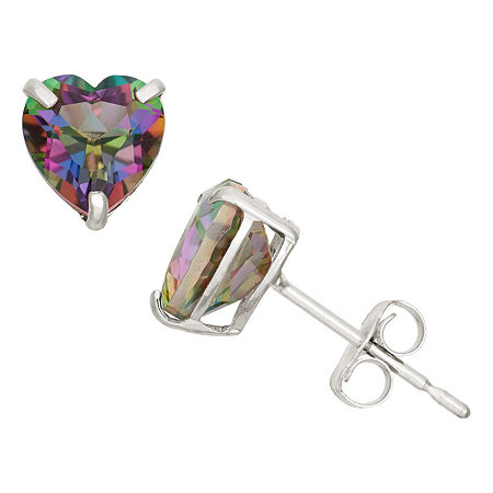 Click here for Genuine Mystic Fire Topaz 10K Gold 6.1mm Stud Earr... prices