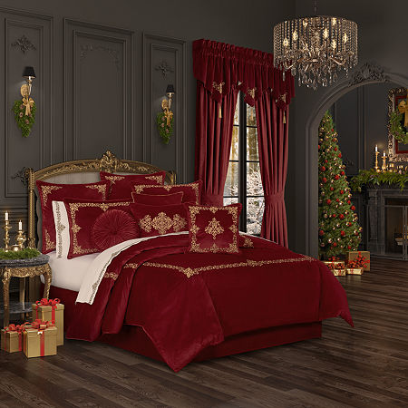 J Queen New York Noelle 3-Pc. Duvet Cover Set  Full/Queen - Crimson